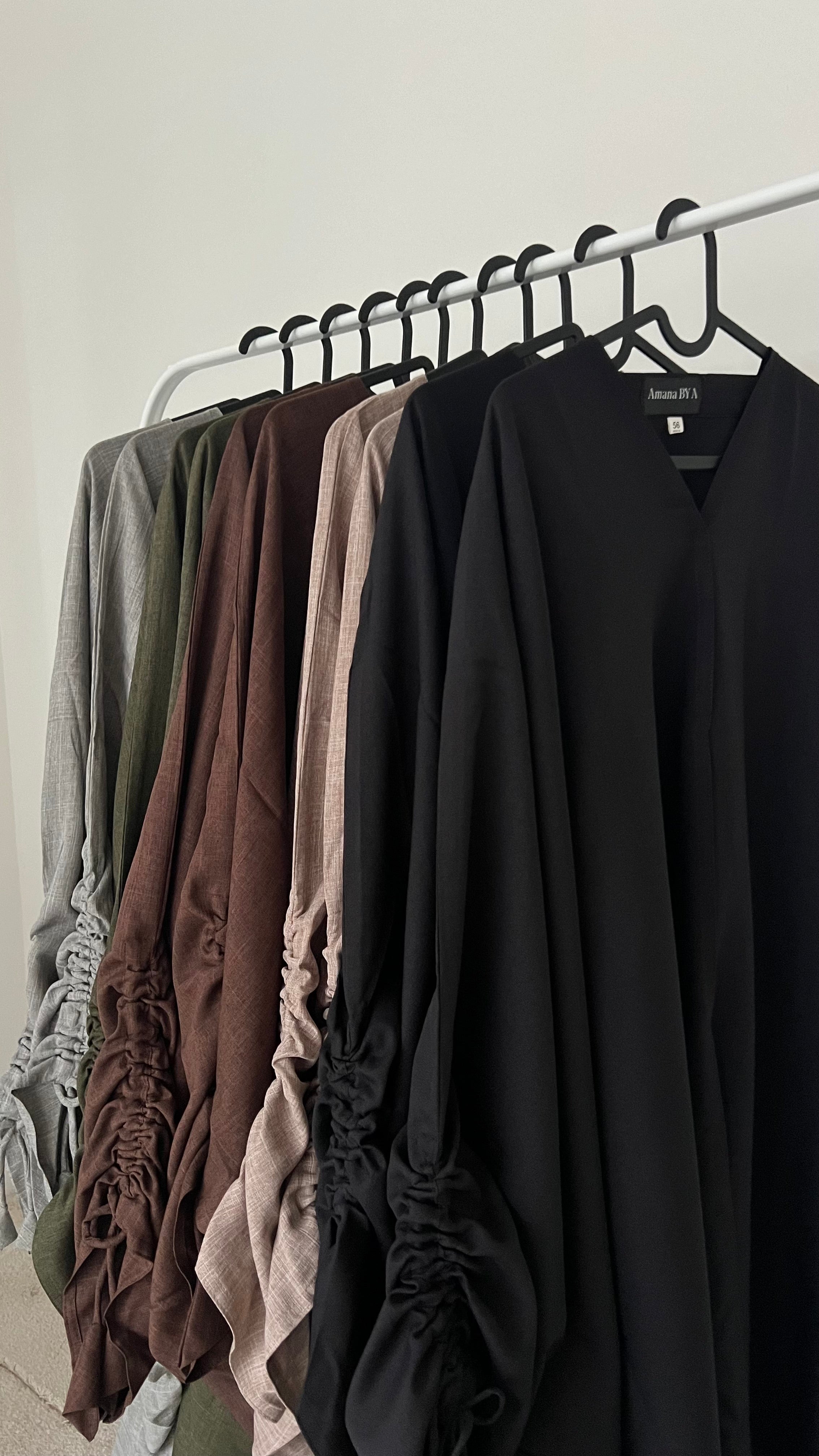 BLACK MAYA Cloak Abaya | OPEN | Free hijab and Belt | – AMANA BY A